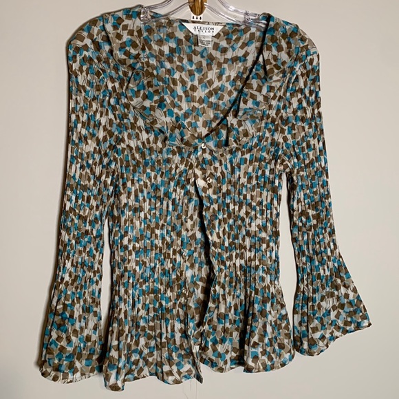Allison Taylor | Tops | Vintage 99s Y2k Allison Taylor Accordion Pleated Polyester Blouse | Poshmark